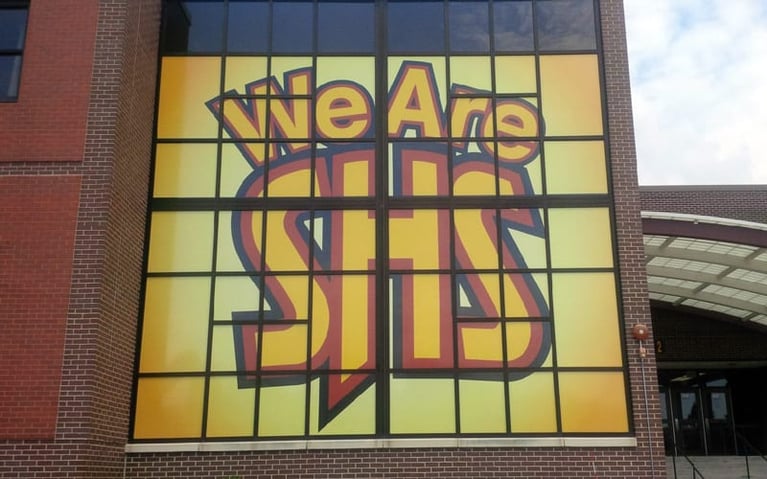 Custom Window Graphics For Schools | Cushing